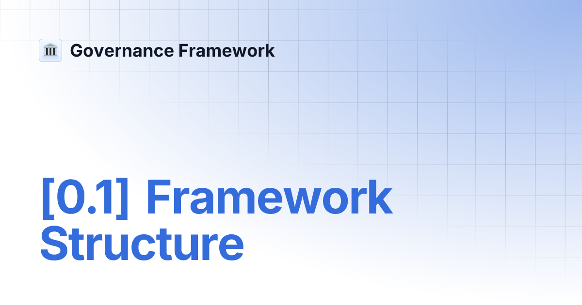 [0.1] Framework Structure | Governance Framework